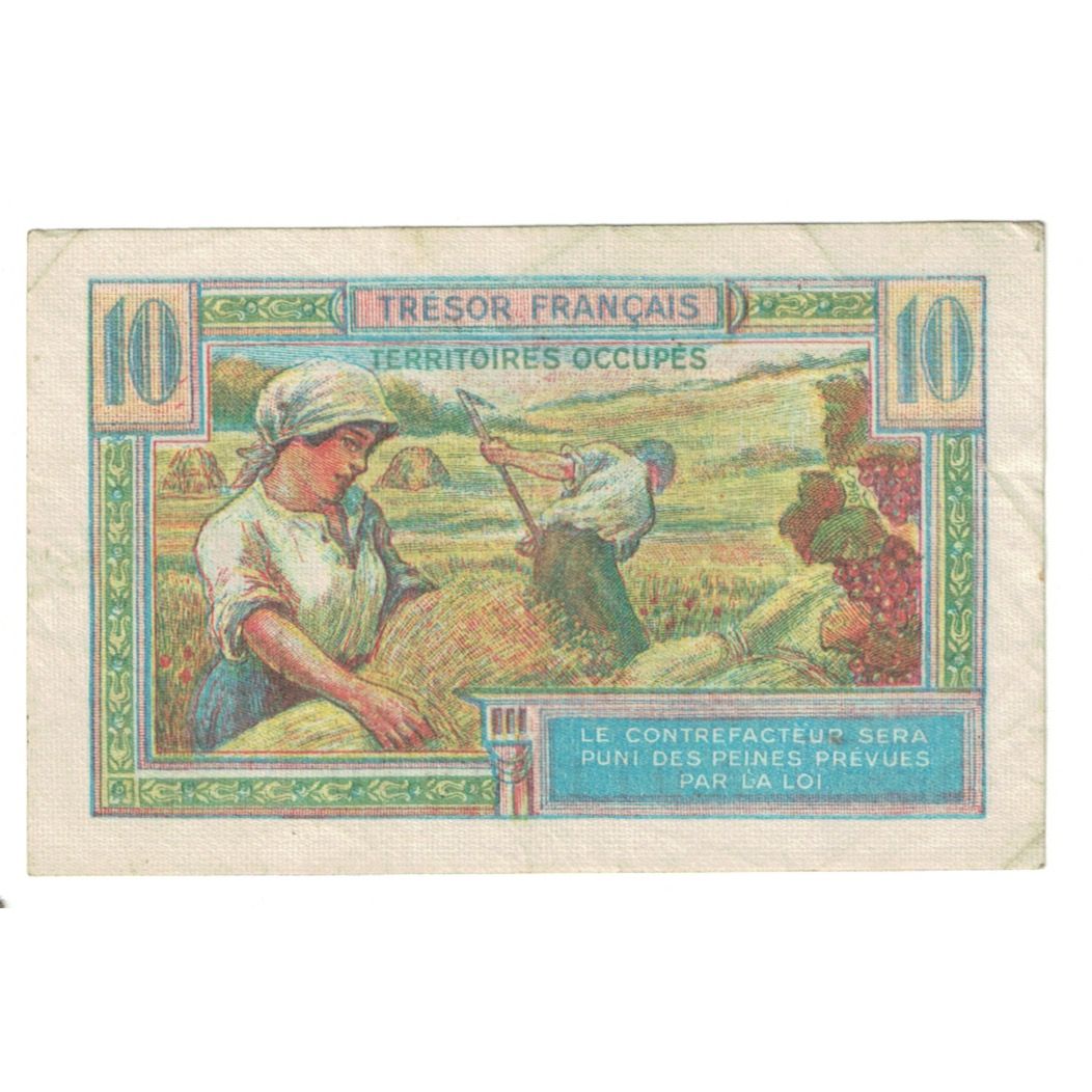 France, 10 Francs, 1947 French Treasury, 1947, A.01173950, EF(40-45)