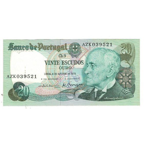 Banknote, Portugal, 20 Escudos, 1978, 1978-10-04, KM:176a, UNC(65-70)
