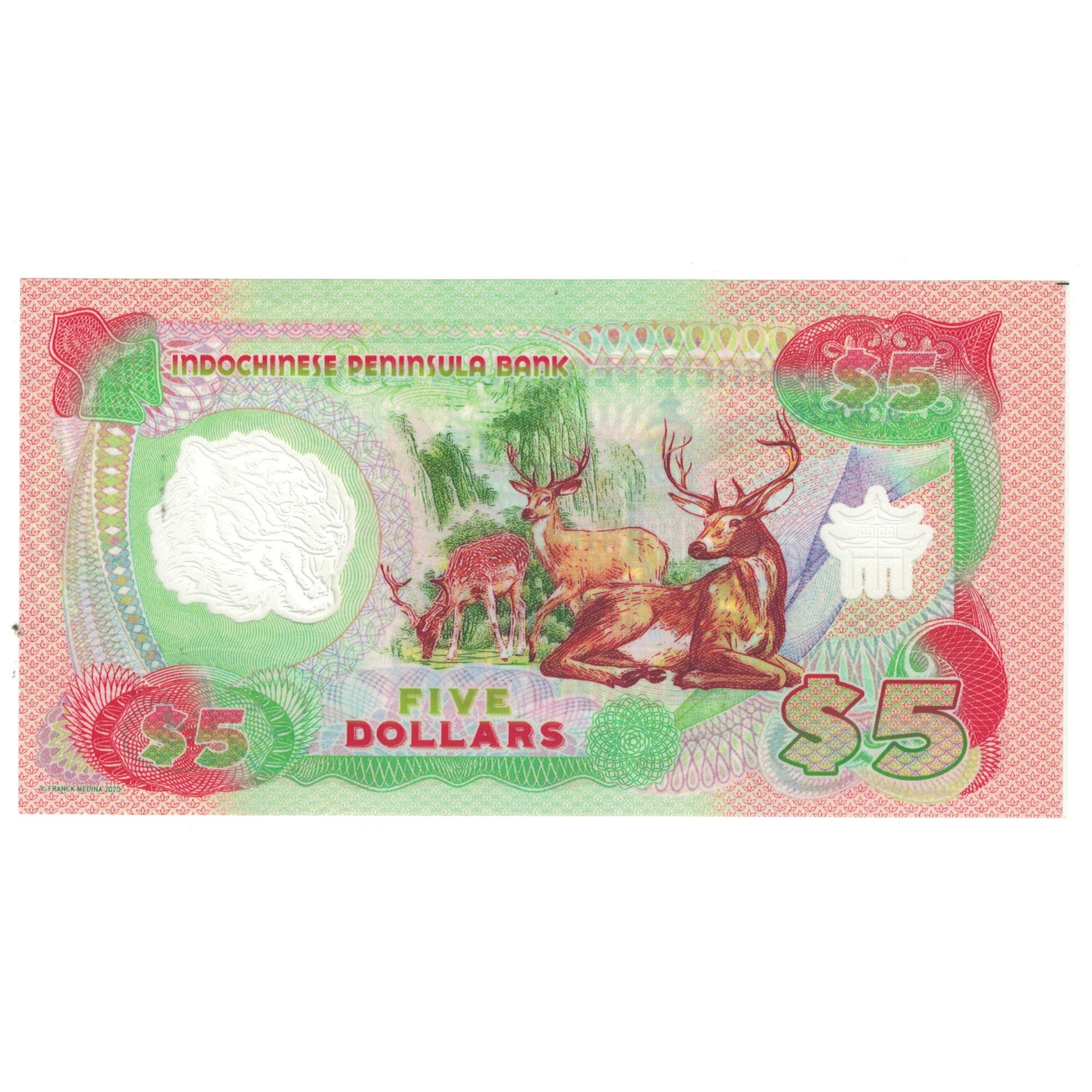 Banknote, Indochina, 5 Dollars, 2020, UNC(65-70) | World Paper Money