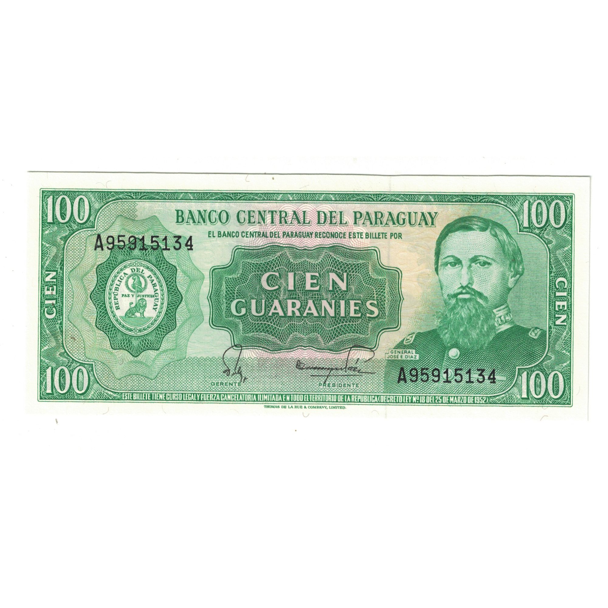 Banknote, Paraguay, 100 Guaranies, KM:199b, UNC(65-70) | World Paper Money