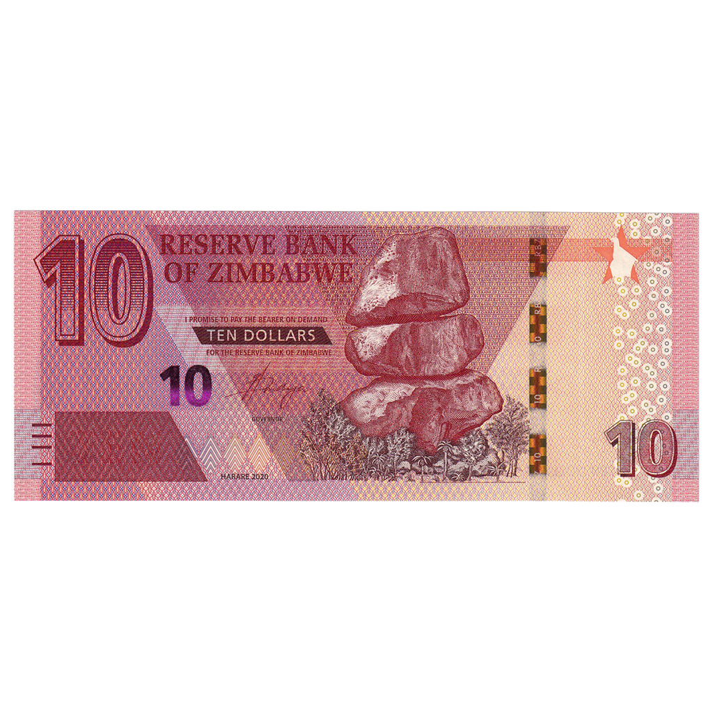 Banknote, Zimbabwe, 10 Dollars, 2020, UNC(65-70) | World Paper Money
