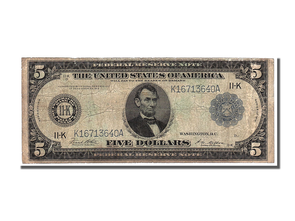 United States, Five Dollars, Lincoln, VF(20-25) | US Paper Money