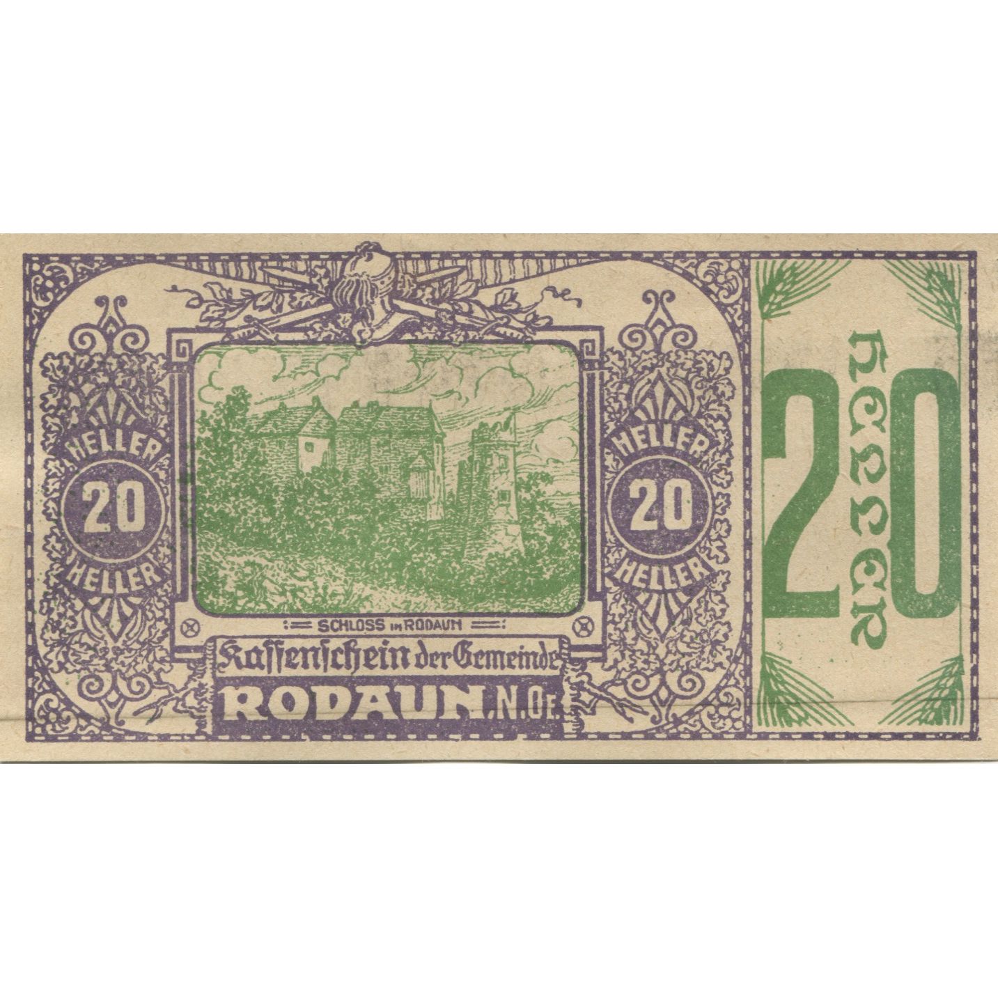 [#282538] billete, austria, rodaun, 20 heller, - Compra venta en ...