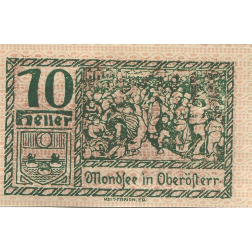 Banknote, Austria, Mondsee, 10 Heller, Blason, 1920, UNC(63) Mehl:FS 626a1