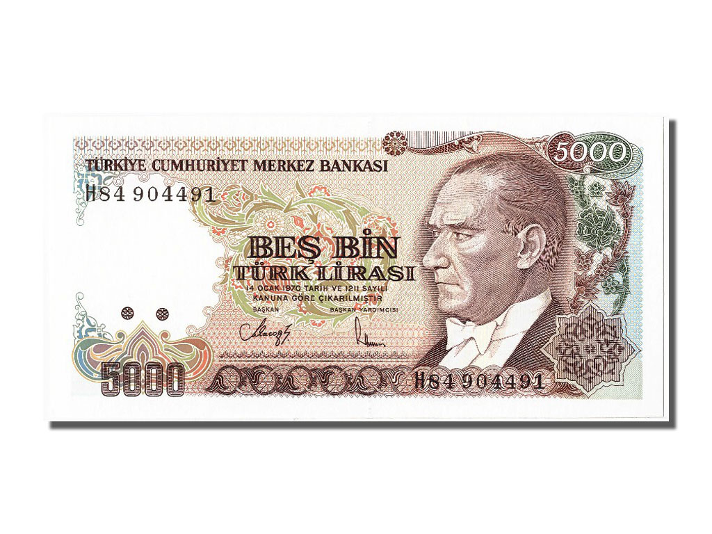 Banknote, Turkey, 5000 Lira, 1970, UNC(65-70) | World Paper Money