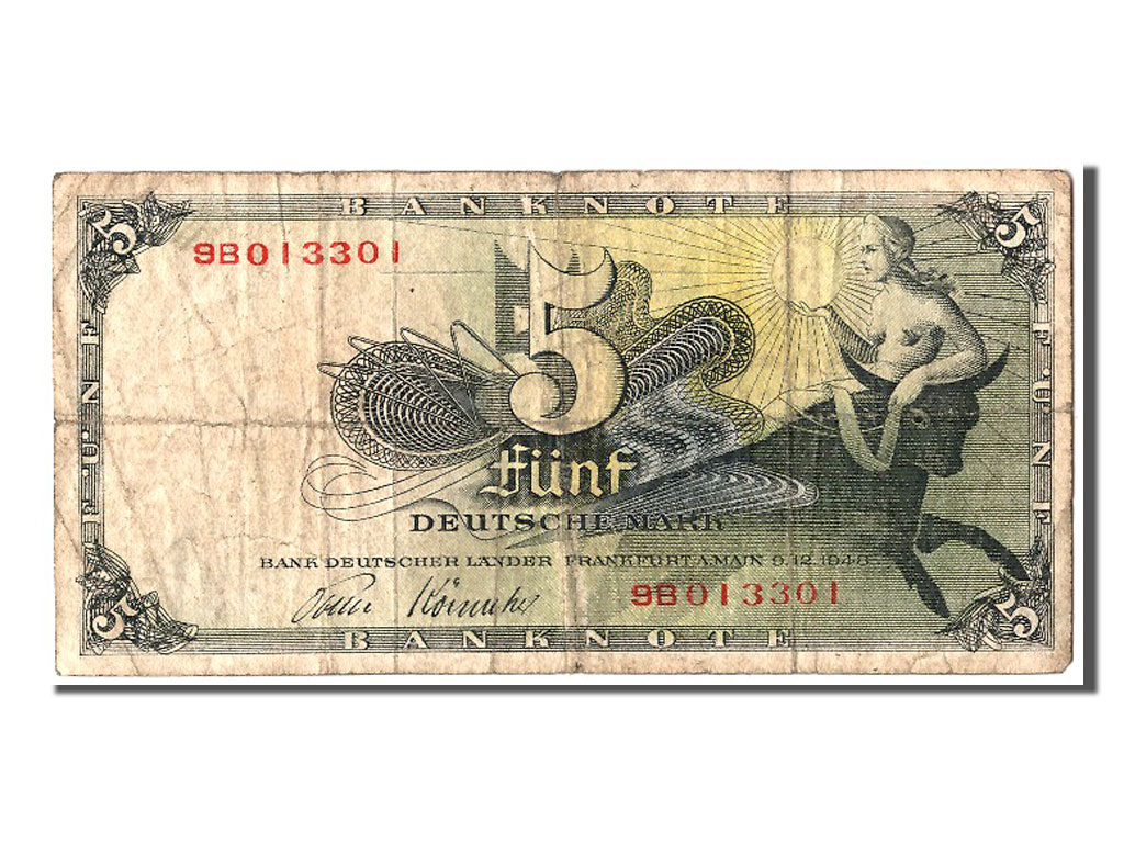 Banknote, GERMANY - FEDERAL REPUBLIC, 5 Deutsche Mark, 1948, 1948-12-09