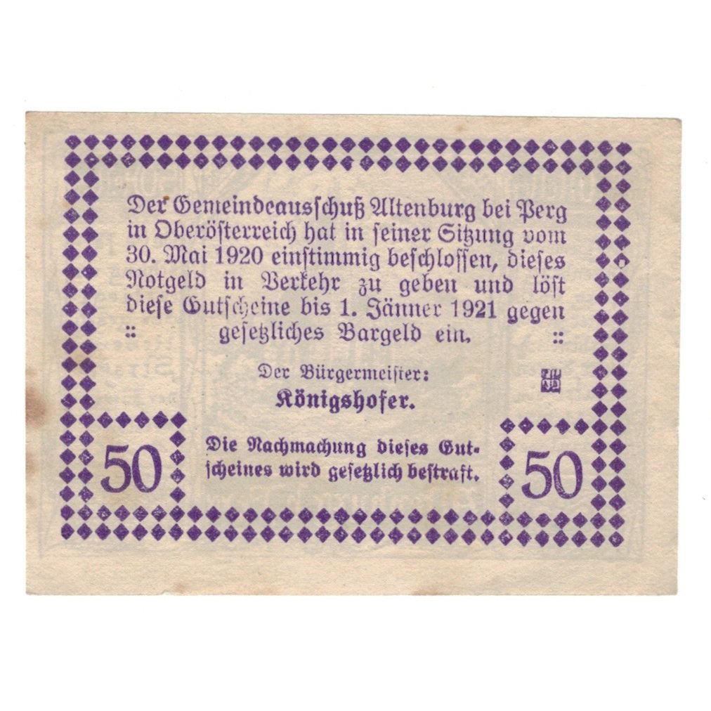 [#325218] billete, austria, altenburg o.ö. geme - Compra venta en todocoleccion