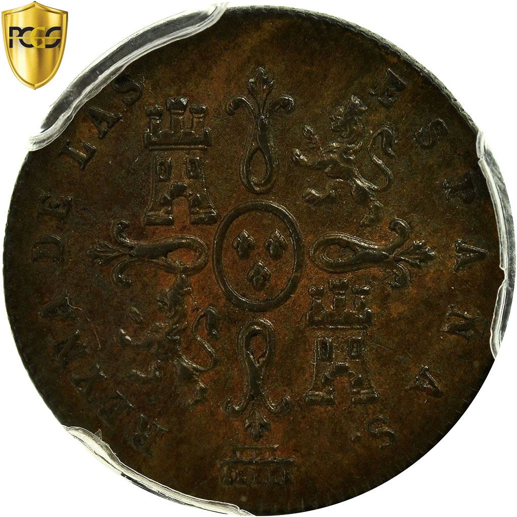 Coin, Spain, Isabel II, Maravedi, 1842, Segovia, PCGS, AU58, , Copper