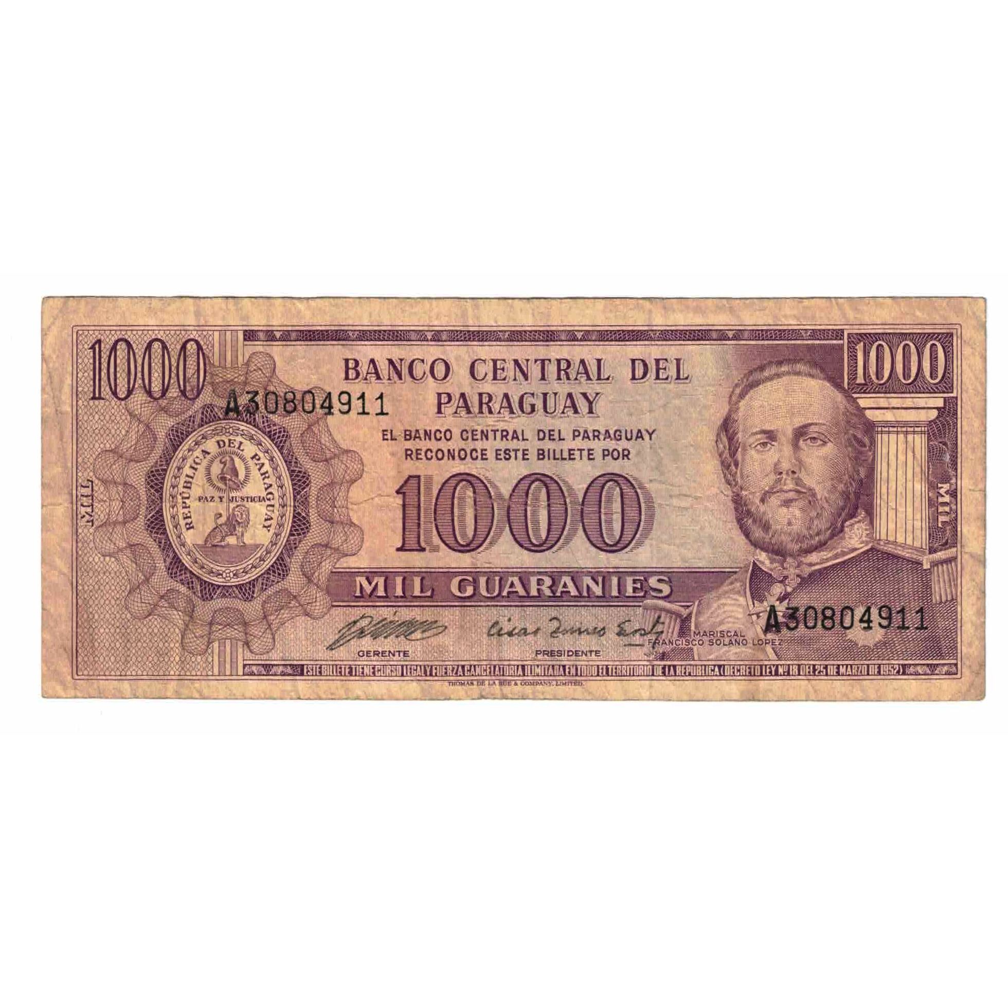 Banknote, Paraguay, 1000 Guaranies, KM:207, VF(20-25) | World Paper Money