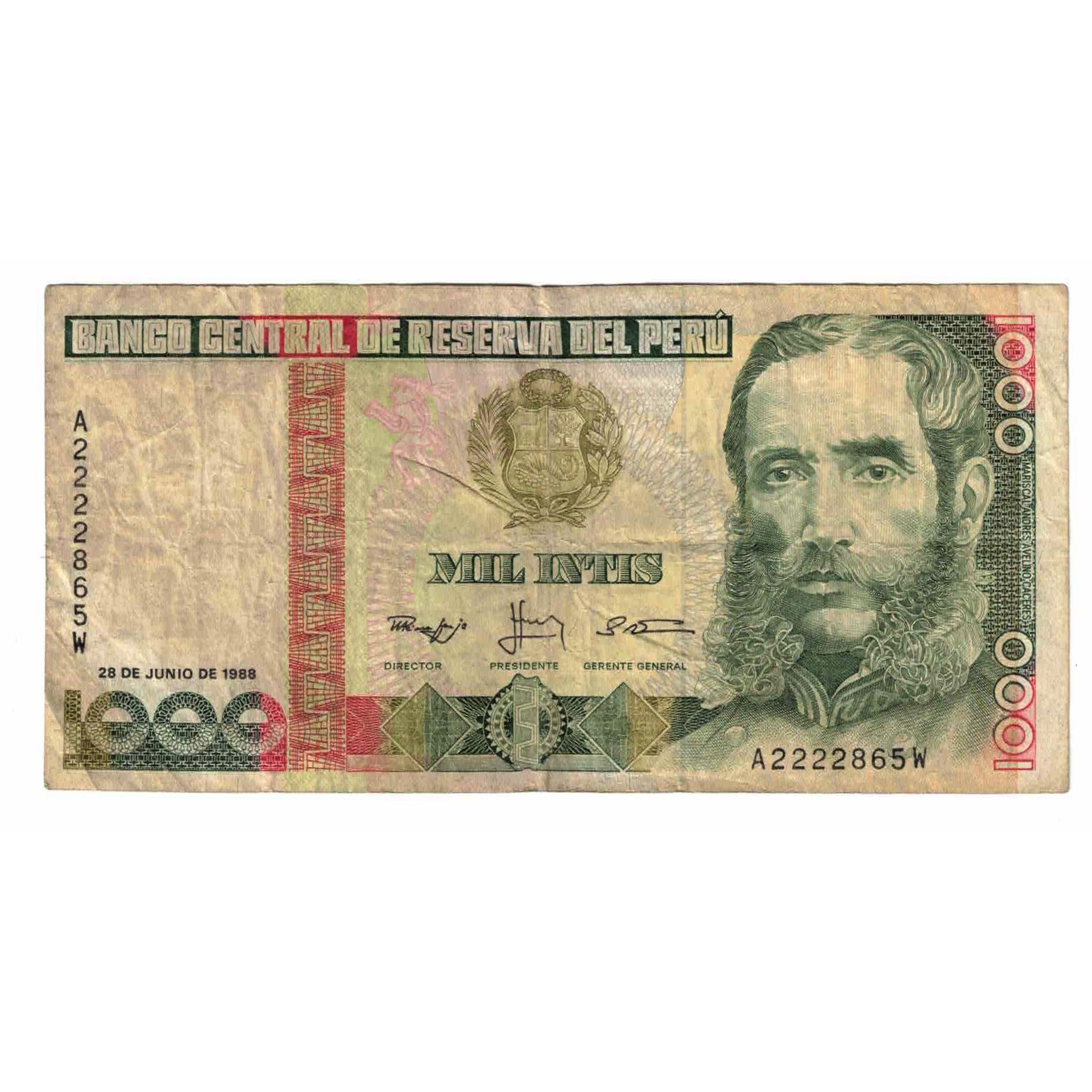 [#330337] billete, 1000 intis, 1988, perú, 1988 - Compra venta en ...