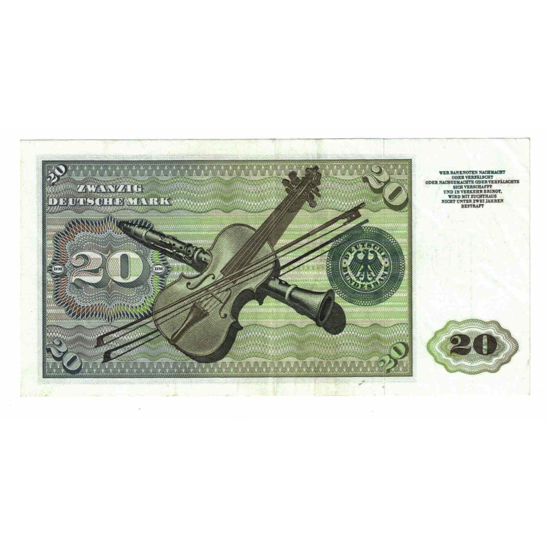 Banknote, GERMANY - FEDERAL REPUBLIC, 20 Deutsche Mark, 1960, 1960-01-02