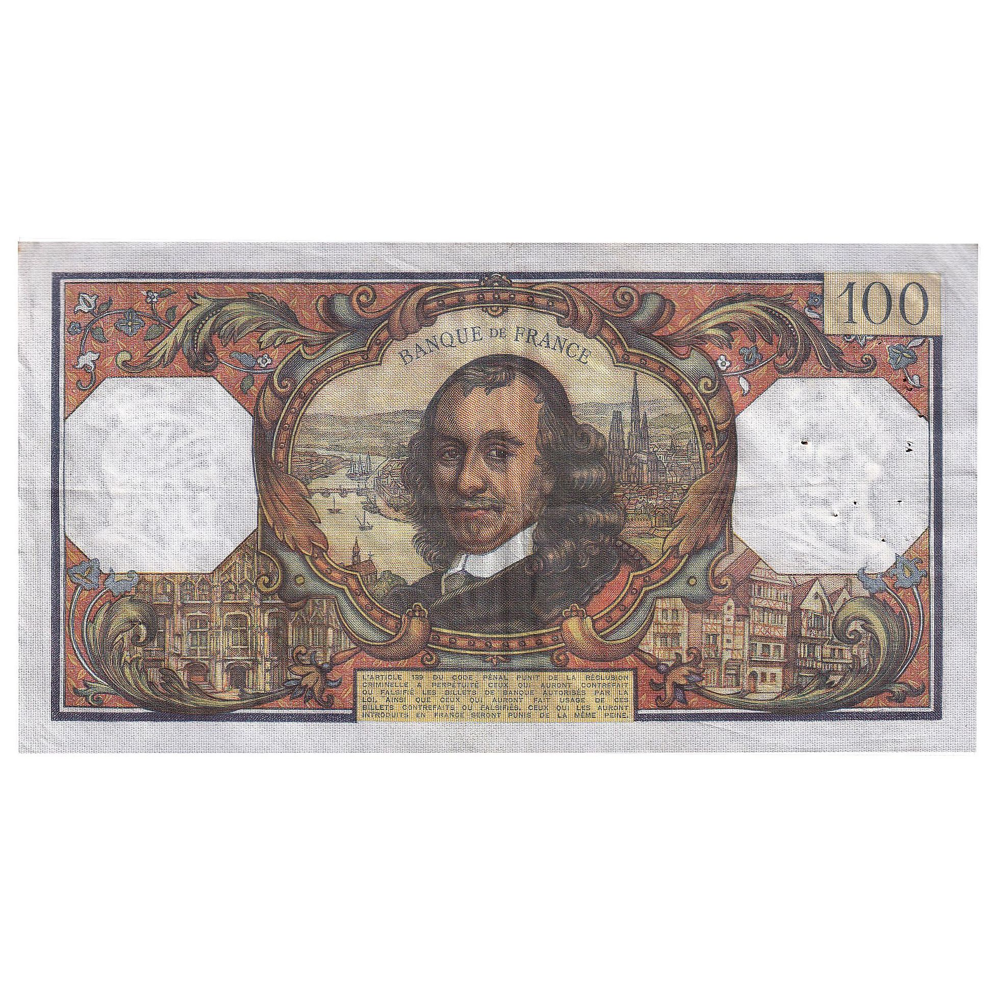 France, 100 Francs, Corneille, 1973, D.742, EF(40-45), Fayette:65.43, KM:149d