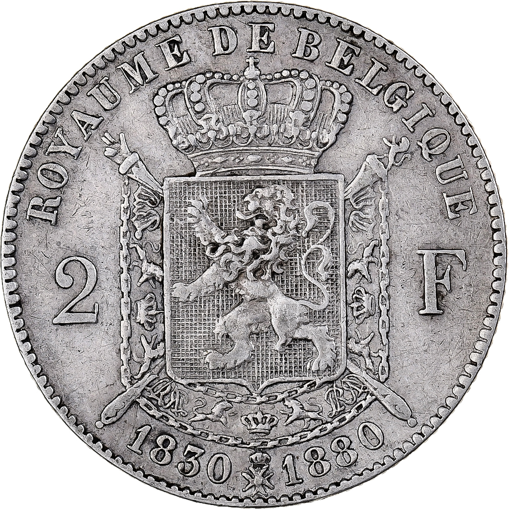 Coin, Belgium, Leopold II, 2 Francs, 2 Frank, 1880, , Silver, KM:39