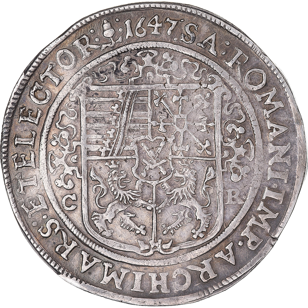 Coin, German States, SAXONY-ALBERTINE, Johann Georg I, 1/2 Thaler, 1647