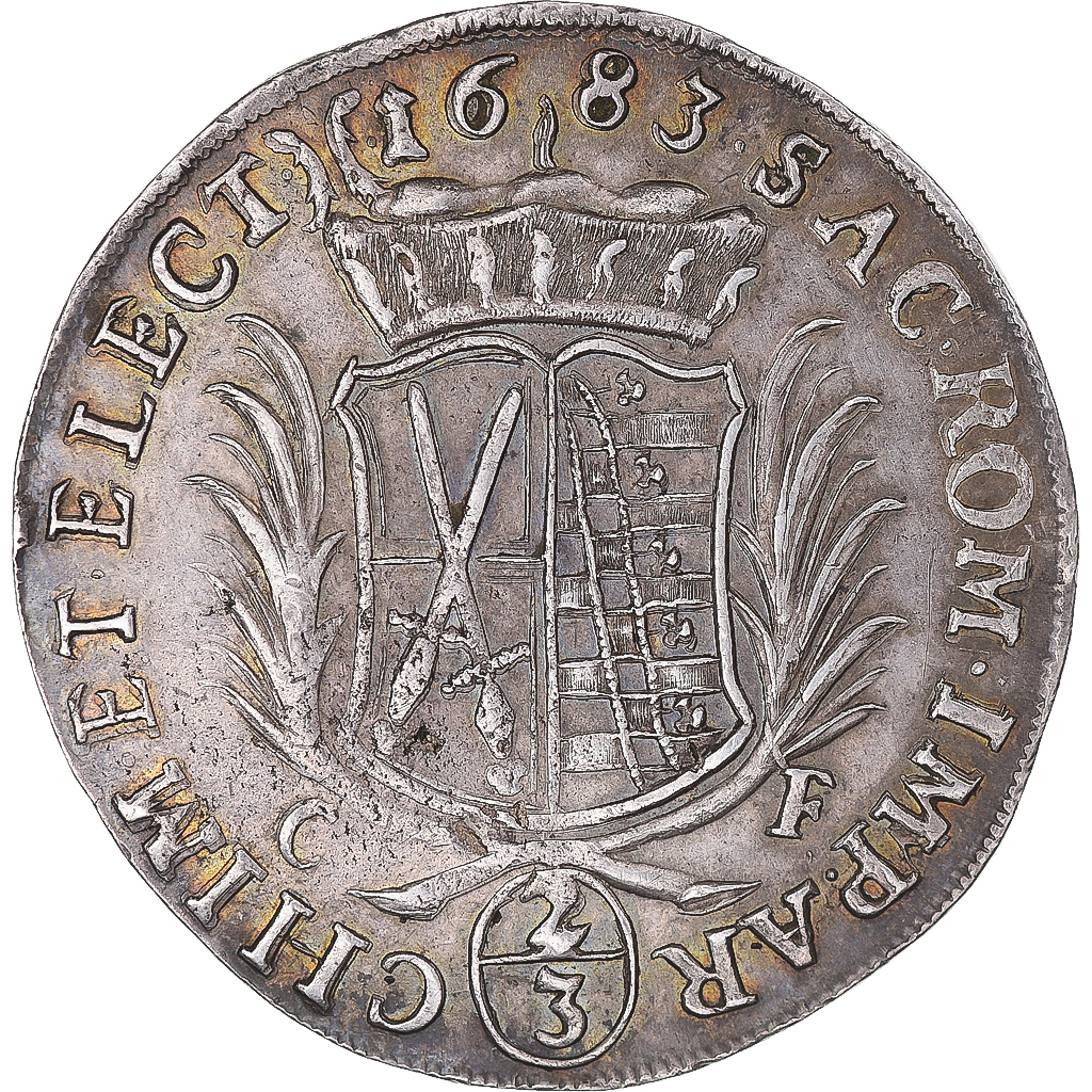 Coin, German States, SAXONY-ALBERTINE, Johann Georg III, 2/3 Thaler, Gulden