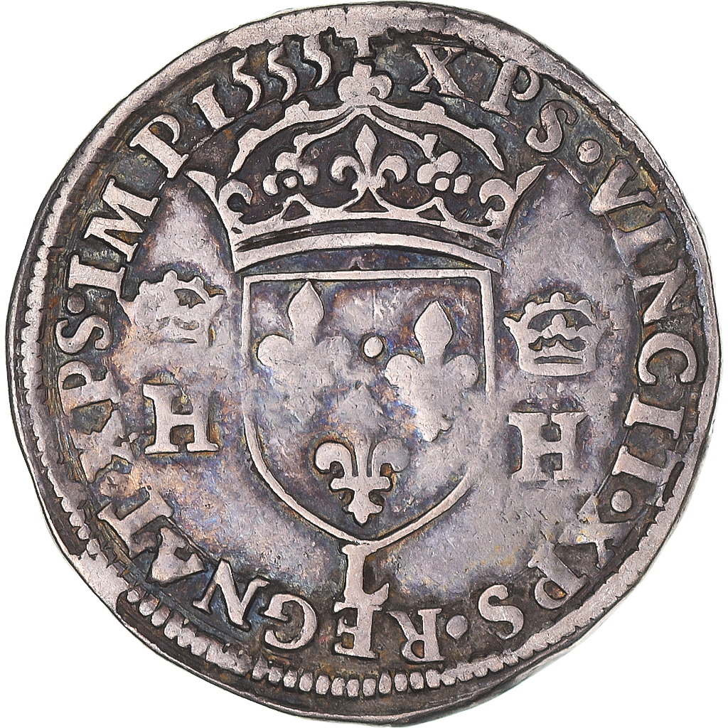 Coin, France, Henri II, 1/2 teston à la tête nue, Bust A, 1555, Bayonne