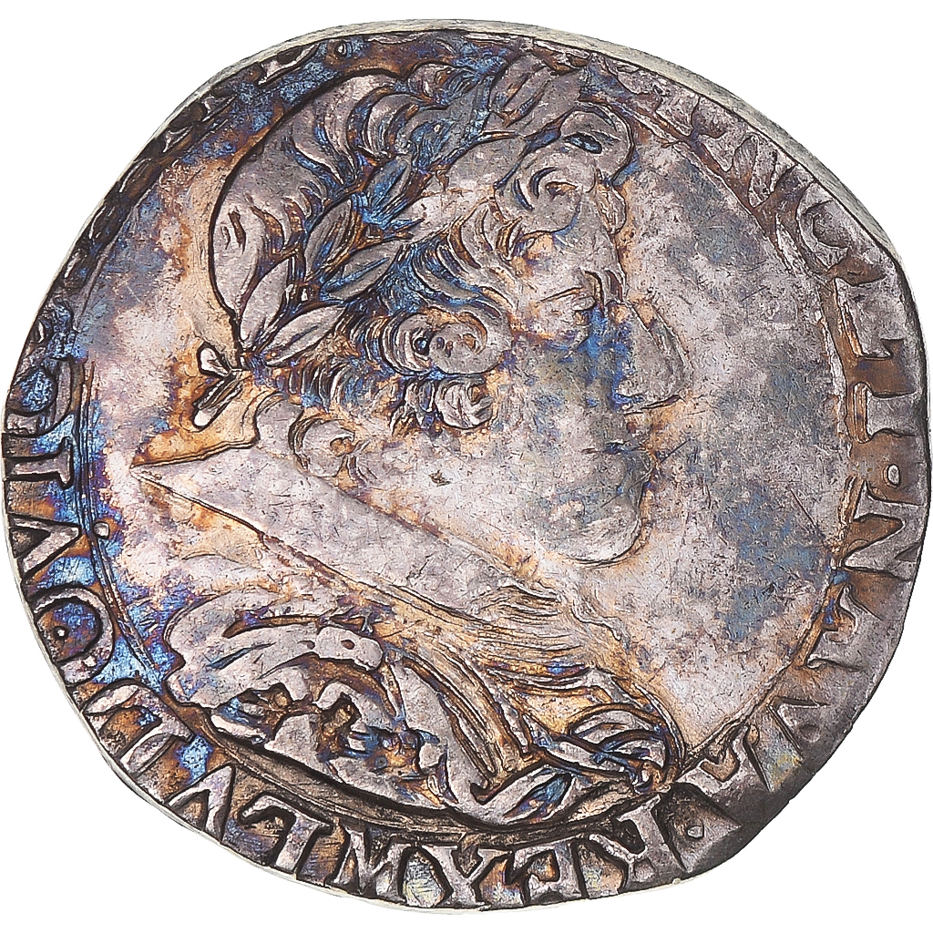 Coin, France, Louis XIII, 1/2 Franc au col plat, 1631, Toulouse,