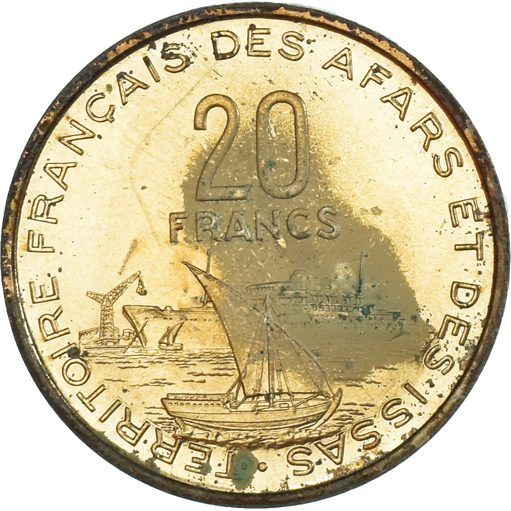 Coin, FRENCH AFARS & ISSAS, 20 Francs, 1968, Monnaie de Paris, ESSAI,