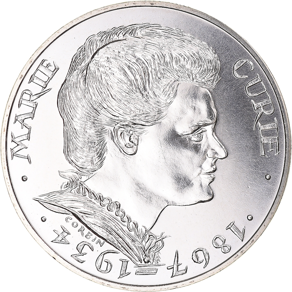 Coin, France, Marie Curie, 100 Francs, 1984, Paris, série FDC,