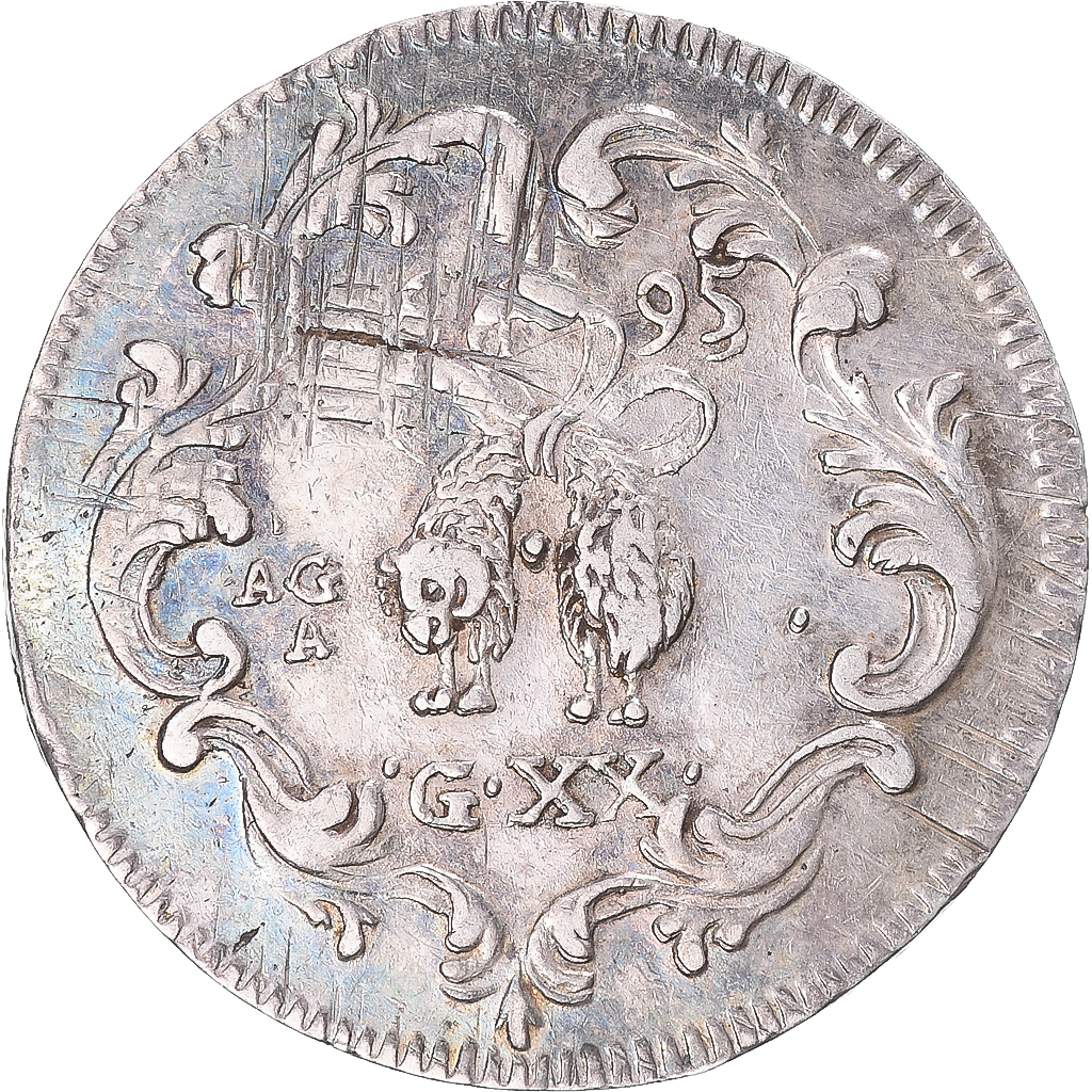 Coin, Italy, Kingdom of Naples, Charles II, 20 Grana, 1695, Naples,
