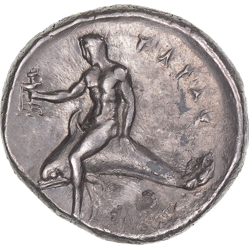 Coin, Calabria, Nomos, ca. 281-272 BC, Tarentum, , Silver, HN Italy:657