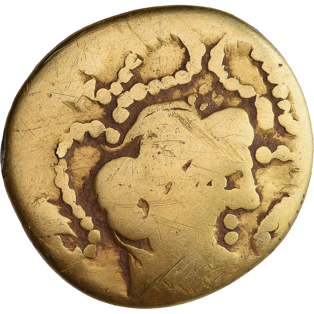 Veneti, 1/4 statère à la petite tête nue, 2nd century BC, Gold,