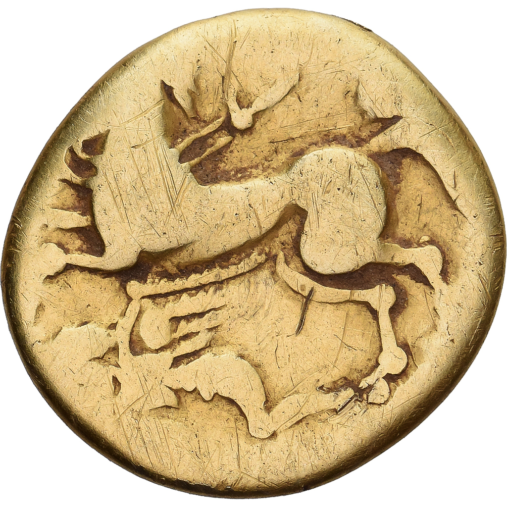 Veneti, 1/4 statère à la petite tête nue, 2nd century BC, Gold,