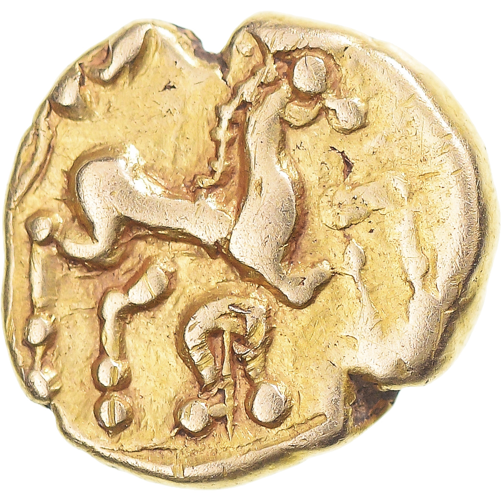 Coin, Carnutes, 1/4 statère à la lyre, 2nd-1st century BC, , Gold