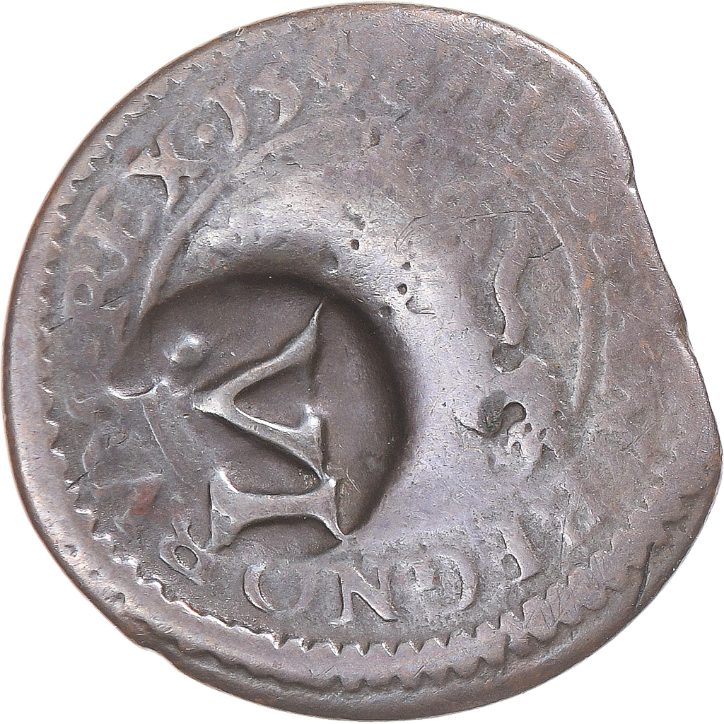 Coin, Spain, Philip III, 2 Maravedis, 1598, COB, countermarked,