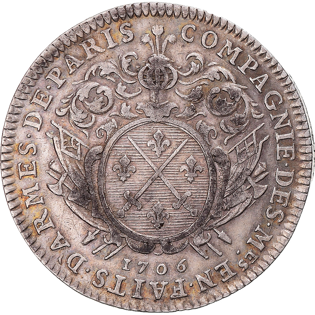 France, Token, Louis XIV, Corporation, Maîtres d'armes, 1706,