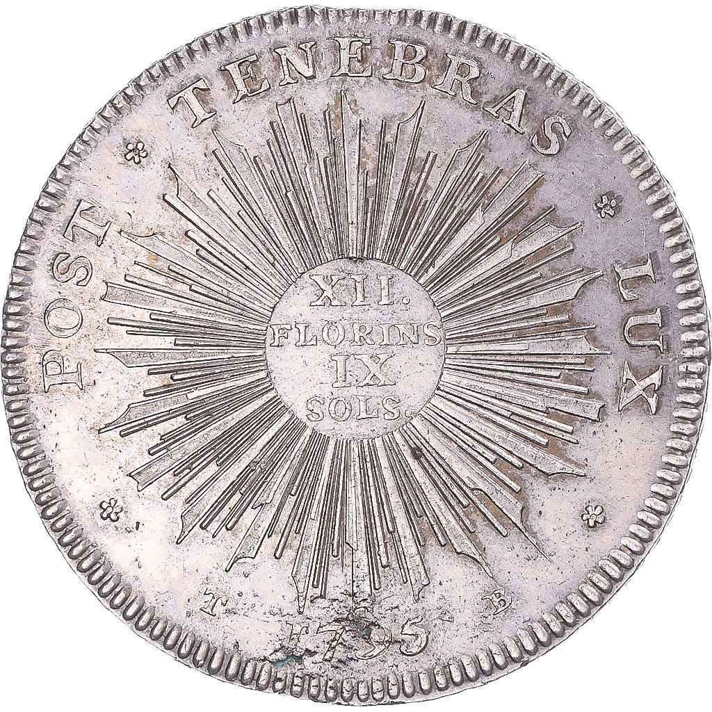 Republic of Geneva, XII florins, IX sols, 1795 / AN IV, Geneva, Silver