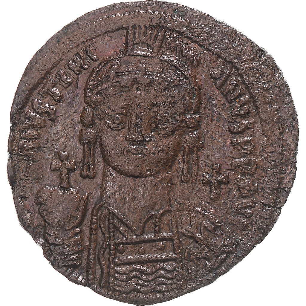 Coin, Justinian I, Follis, 540-541, Constantinople, , Bronze, Sear:163