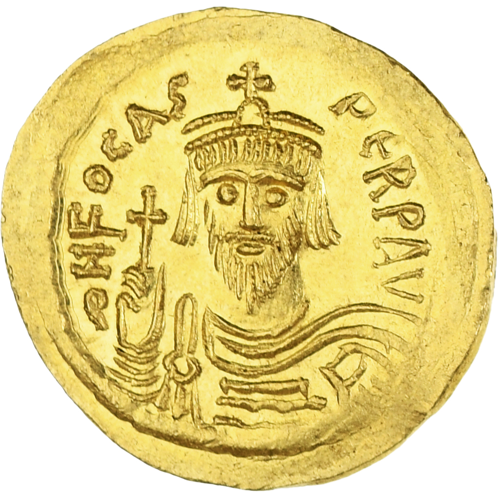 Coin, Phocas, Solidus, 607-609, Constantinople, , Gold, Sear:620