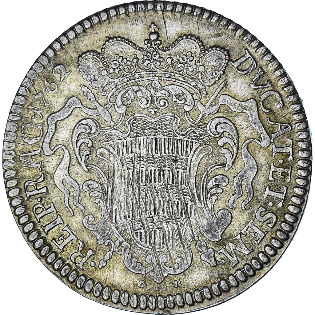 Republic of Ragusa, Tallero, 1762, Ragusa (Dubrovnik), , Silver, KM:18