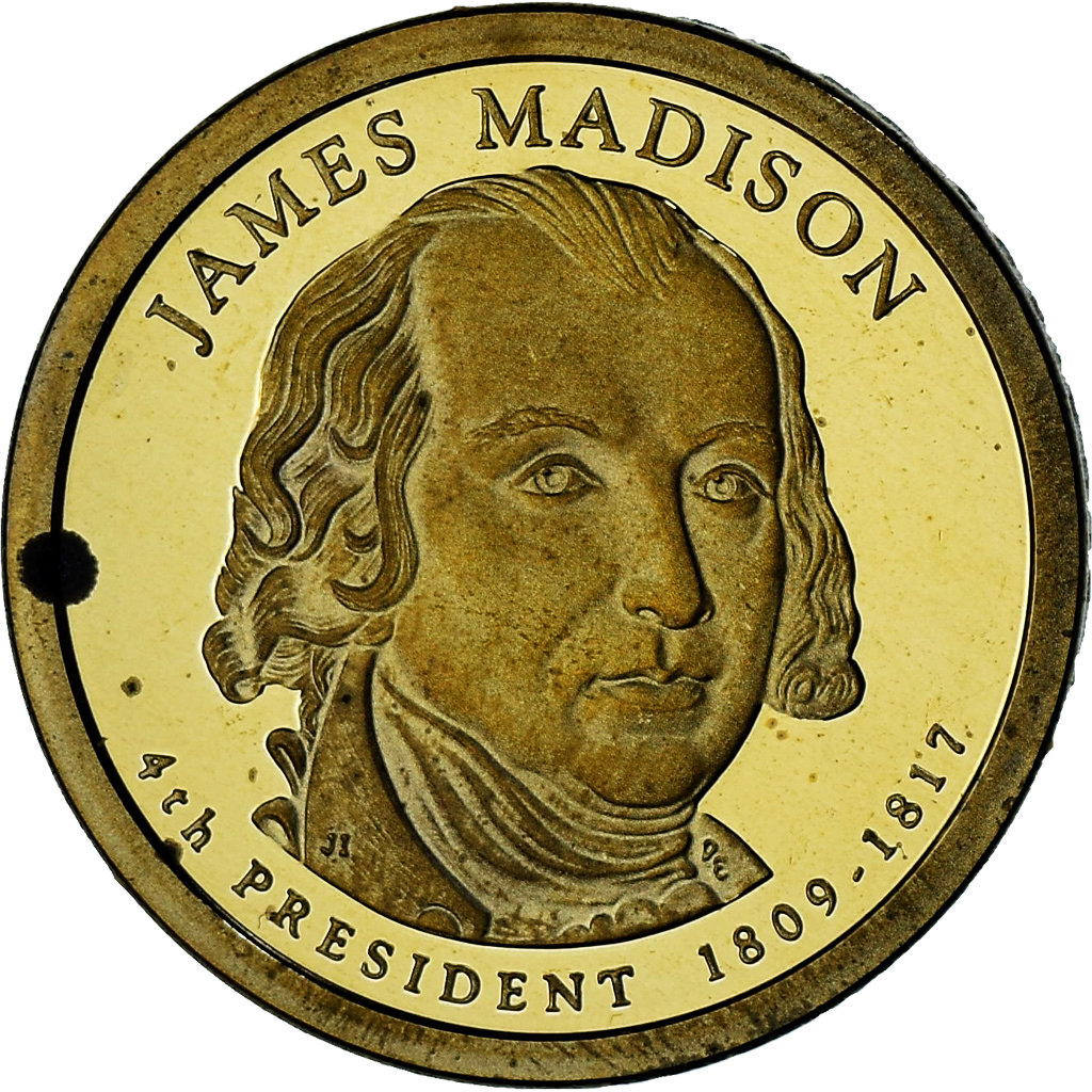 United States, James Madison, Dollar, 2007, San Francisco, Proof,