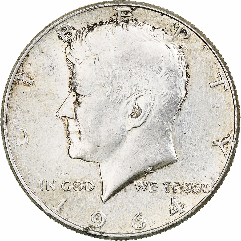 United States, Half Dollar, Kennedy, 1964, Philadelphia, Silver,