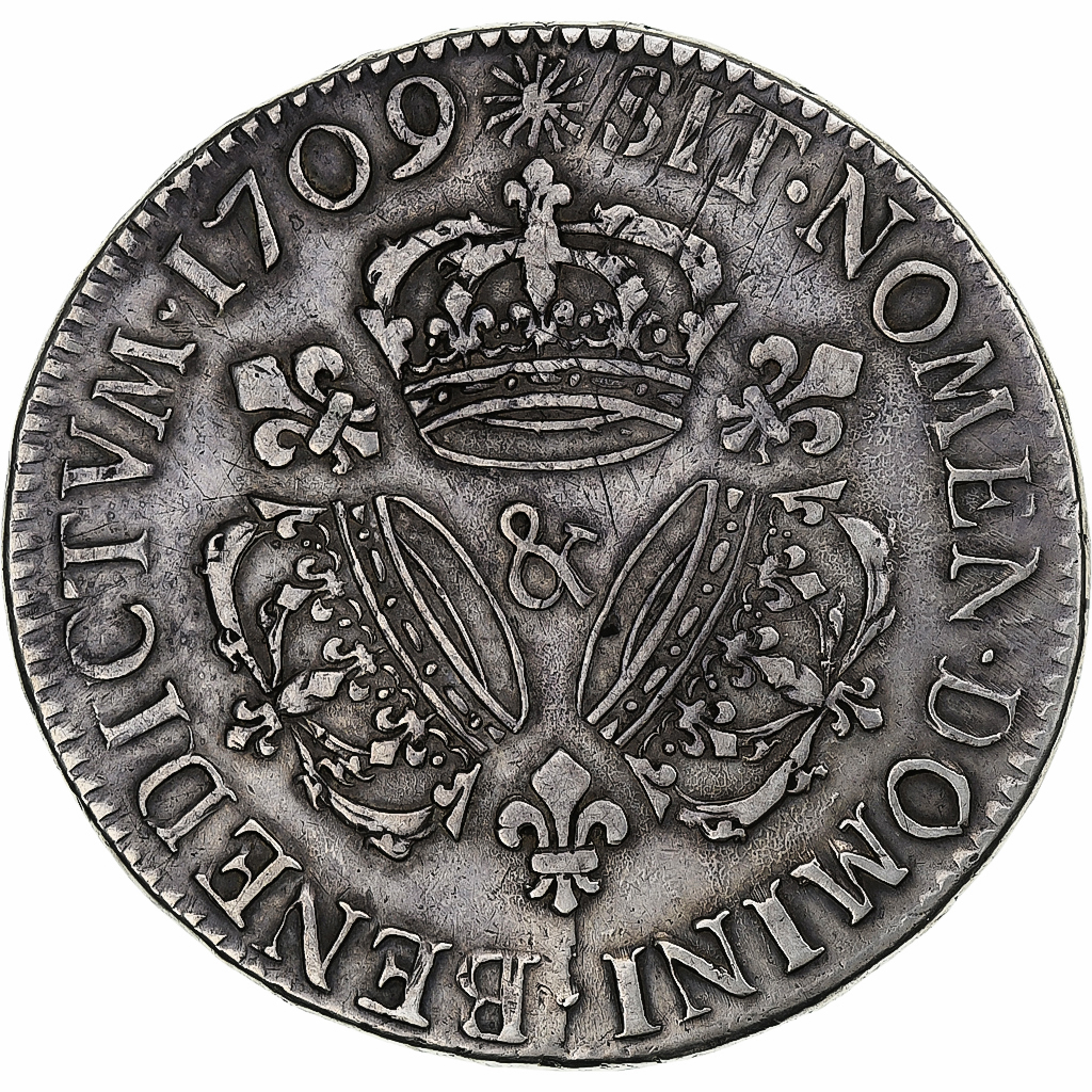 France, Louis XIV, Ecu aux 3 couronnes, 1709, Aix, Silver, | European Coins