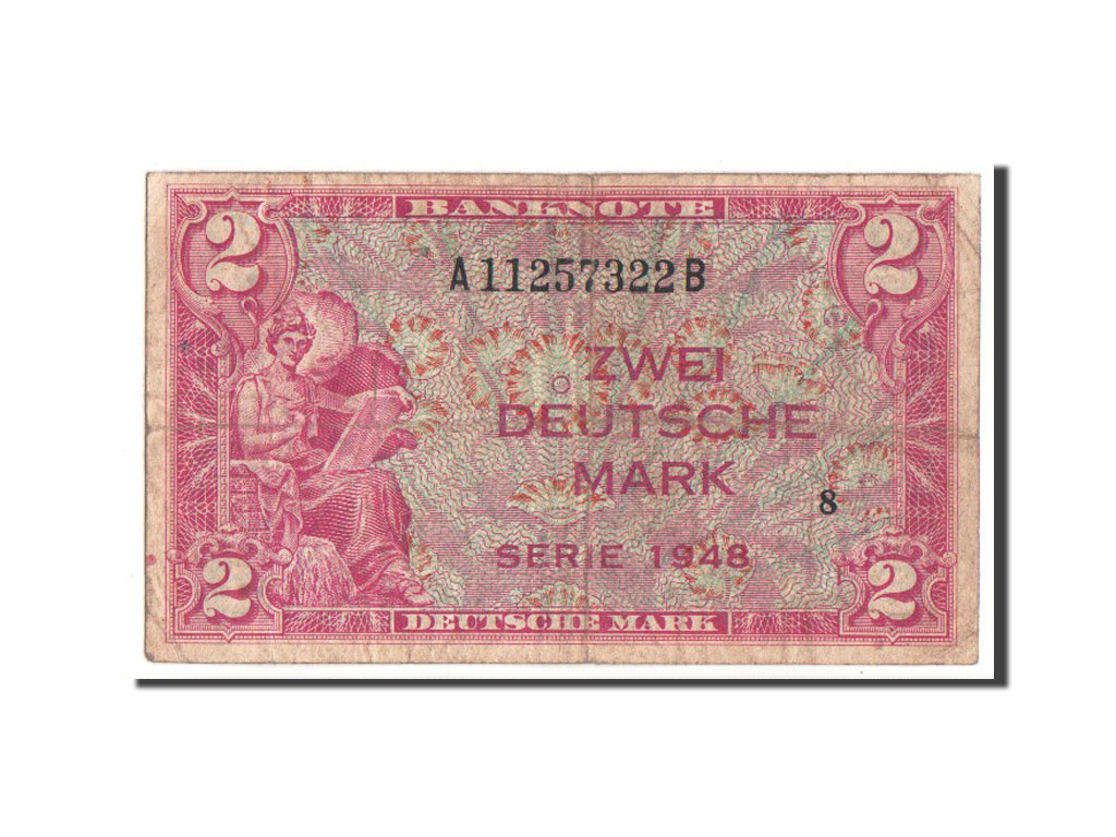 Banknote, GERMANY - FEDERAL REPUBLIC, 2 Deutsche Mark, 1948, VF(20-25)