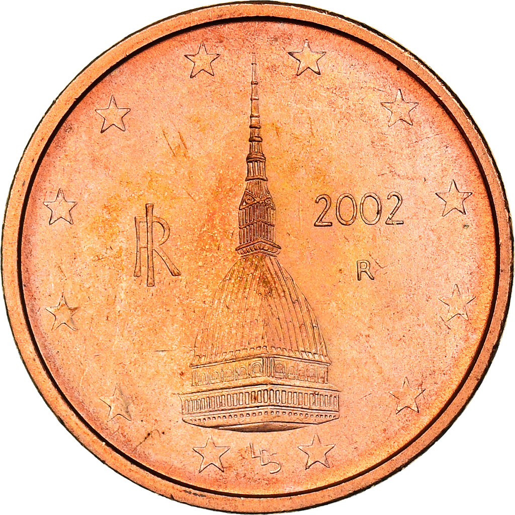 Italy, 2 Euro Cent, The Mole Antonelliana, 2002, , Copper Plated Steel