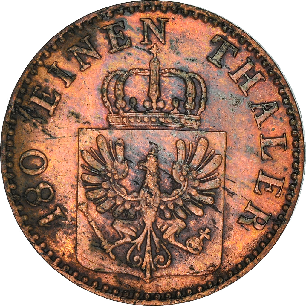 Coin, German States, PRUSSIA, Wilhelm I, 2 Pfennig, 1867, Berlin,