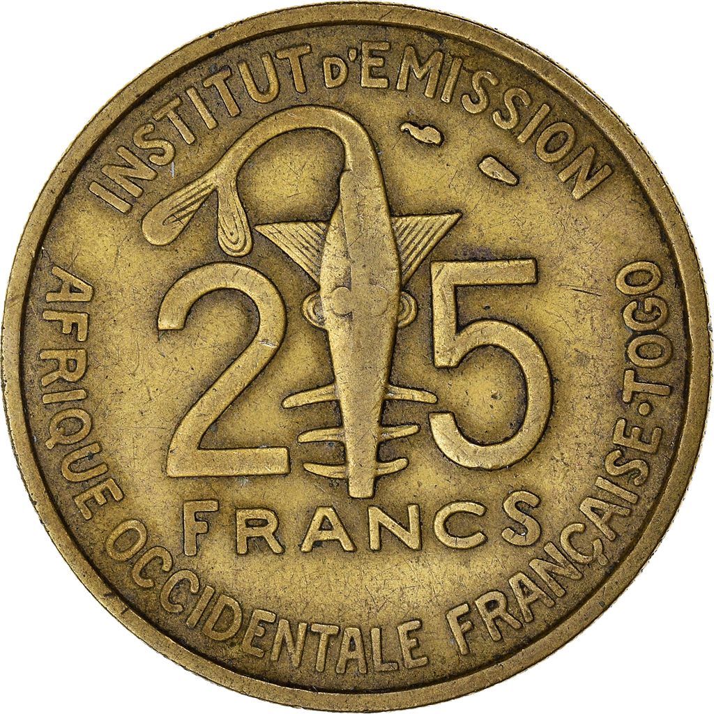 Coin, French West Africa, 25 Francs, 1957, , Aluminum-Bronze, KM:9
