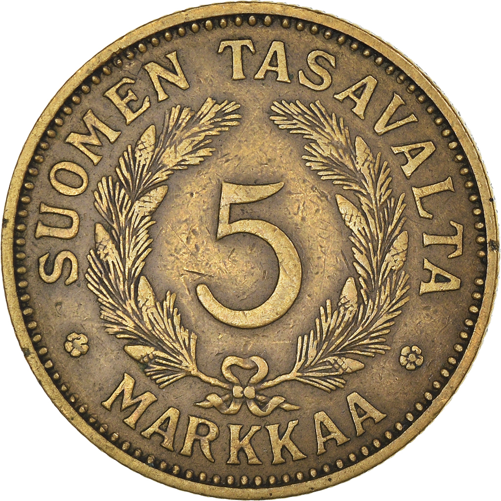 Coin, Finland, 5 Markkaa, 1933, , Aluminum-Bronze, KM:31 | European Coins