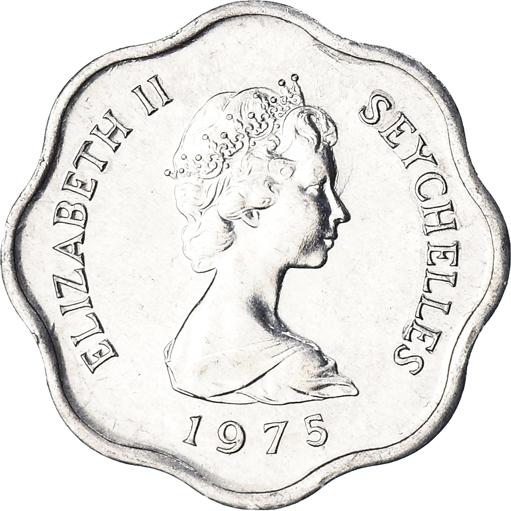 Coin, Seychelles, 5 Cents, 1975, British Royal Mint, MS(63), Aluminum ...