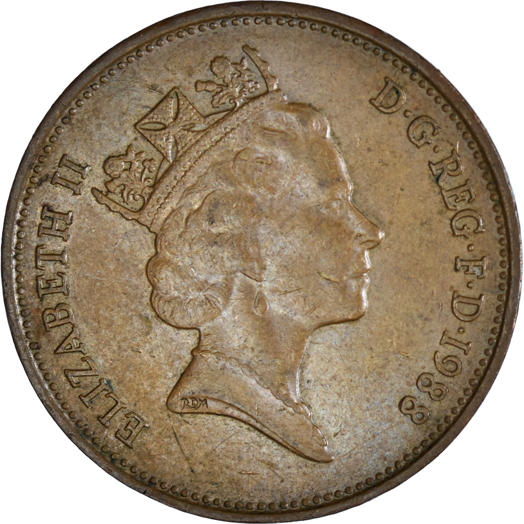 Coin, Great Britain, Elizabeth II, 2 Pence, 1988, , Bronze, KM:936
