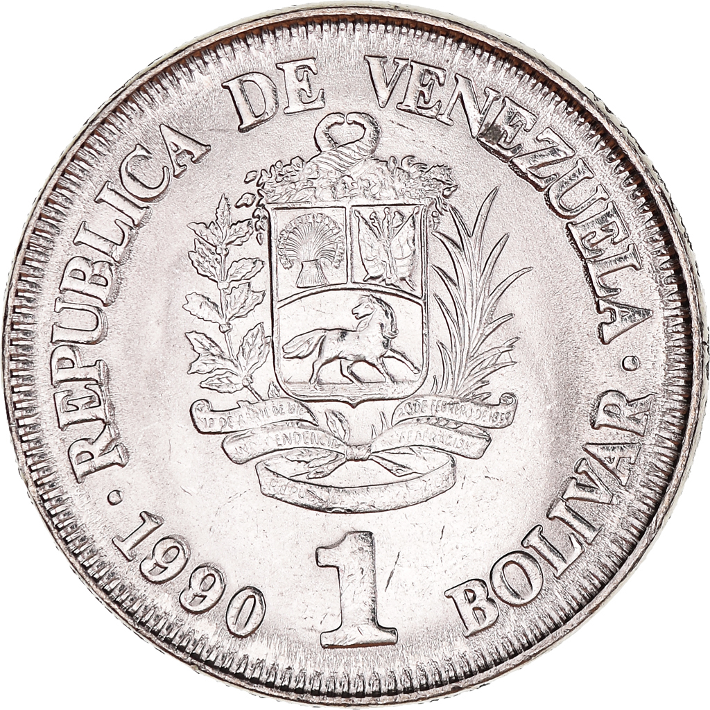 [#367874] moneda, venezuela, bolivar, 1990, sc+ - Compra venta en ...