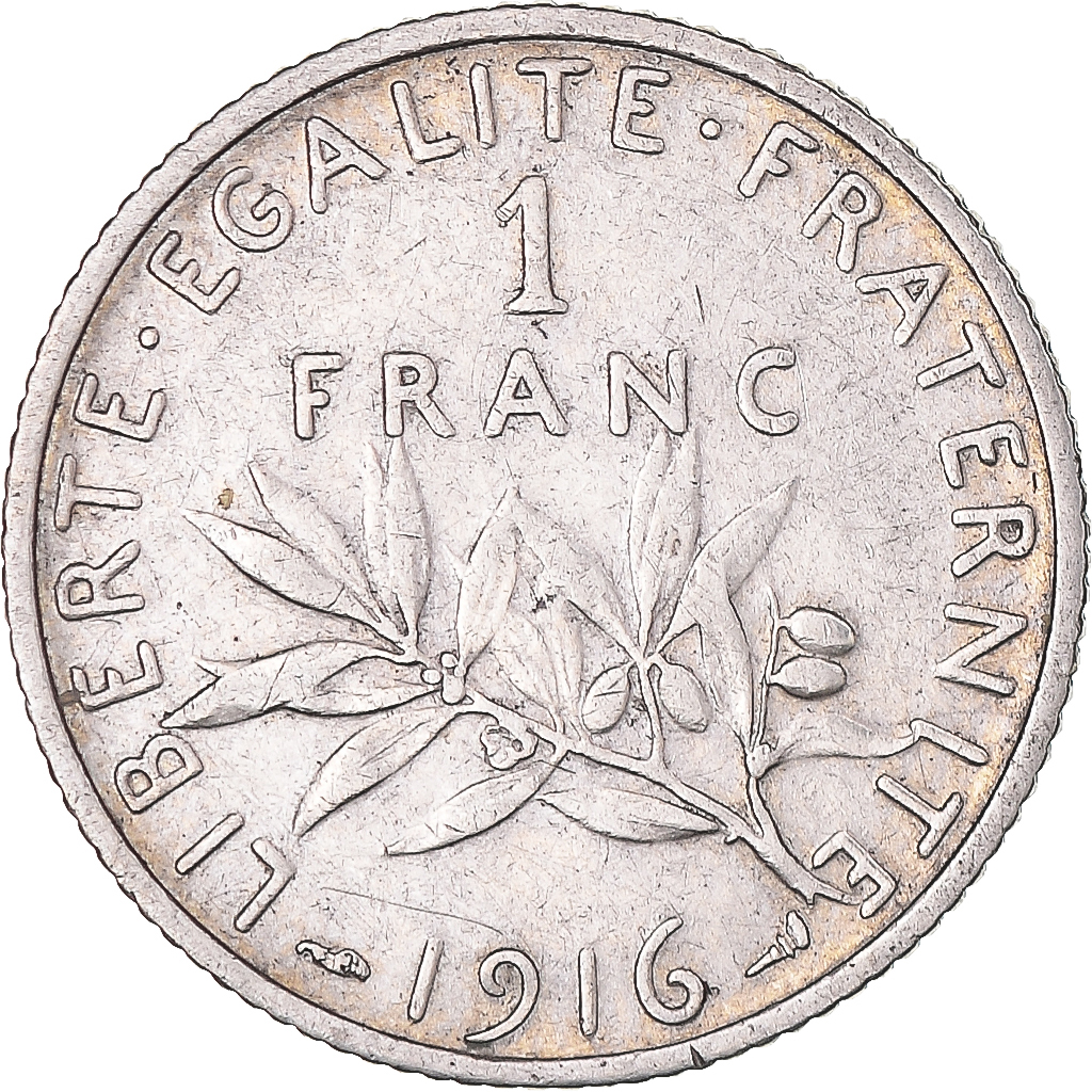 Coin, France, Semeuse, Franc, 1916, Paris, , Silver, KM:844.1