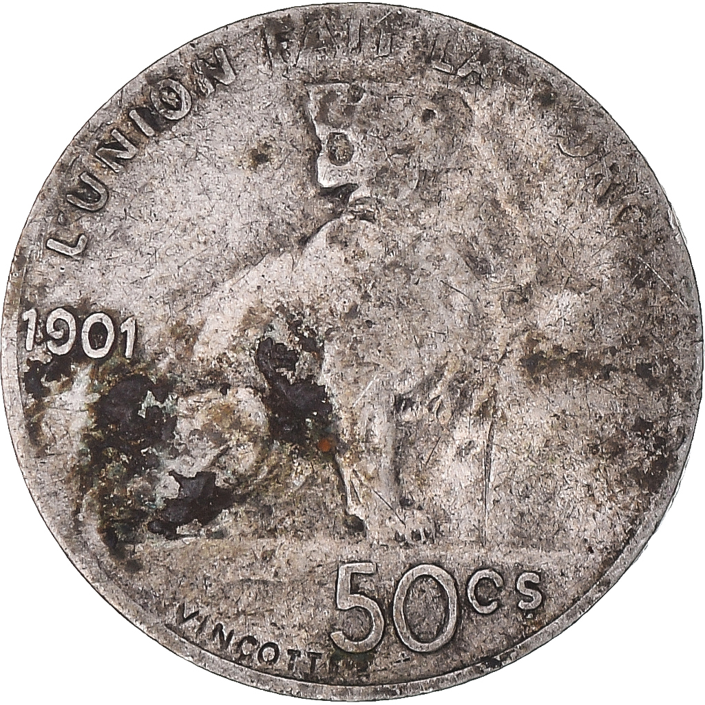 Coin, Belgium, Leopold II, 50 Centimes, 1901, Brussels, , Silver, KM:50