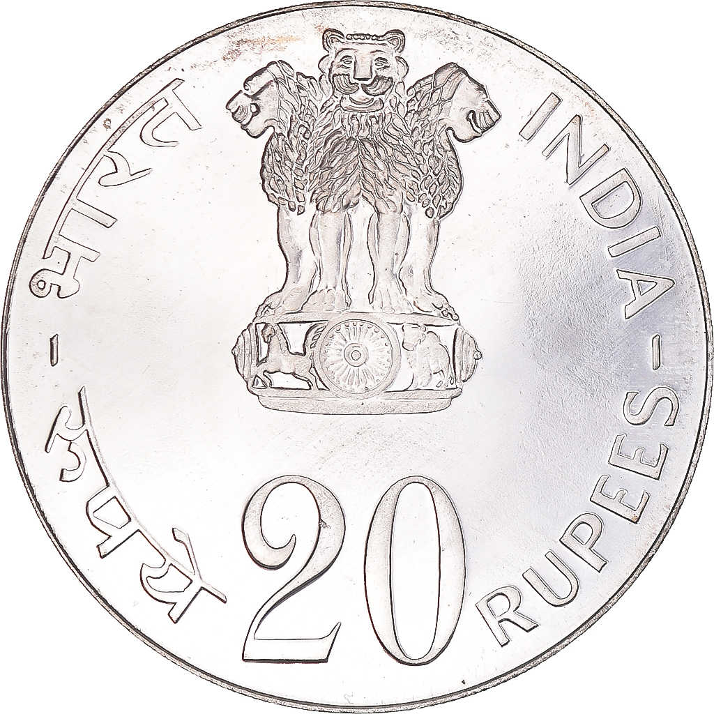 Coin, INDIA-REPUBLIC, 20 Rupees, 1973, Mumbai, Bombay, , Silver, KM:240