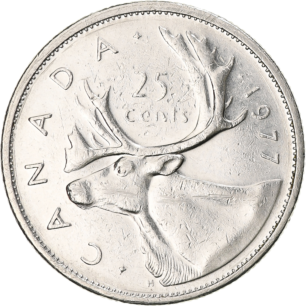 Coin, Canada, Elizabeth II, 25 Cents, 1977, Royal Canadian Mint, Ottawa