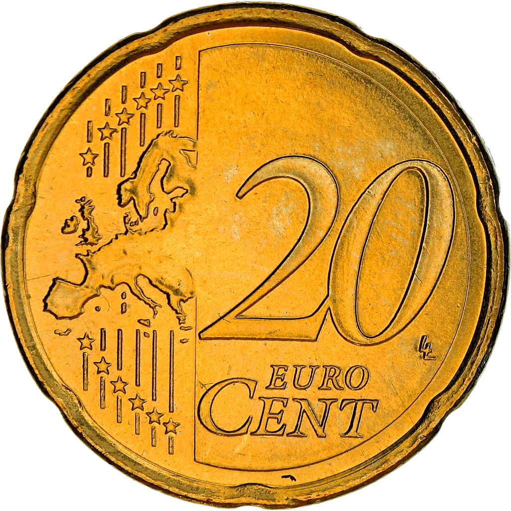 Cyprus, 20 Euro Cent, 2008, , Brass, KM:82 | European Coins